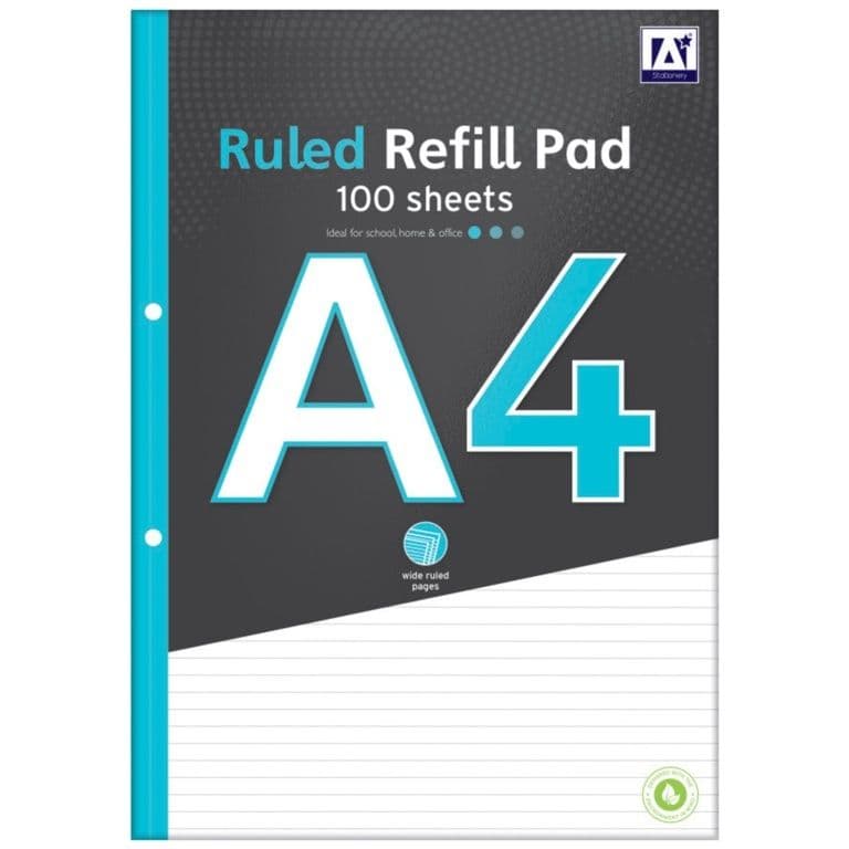 A Star A4 Ruled Refill Pad - 100 Sheets