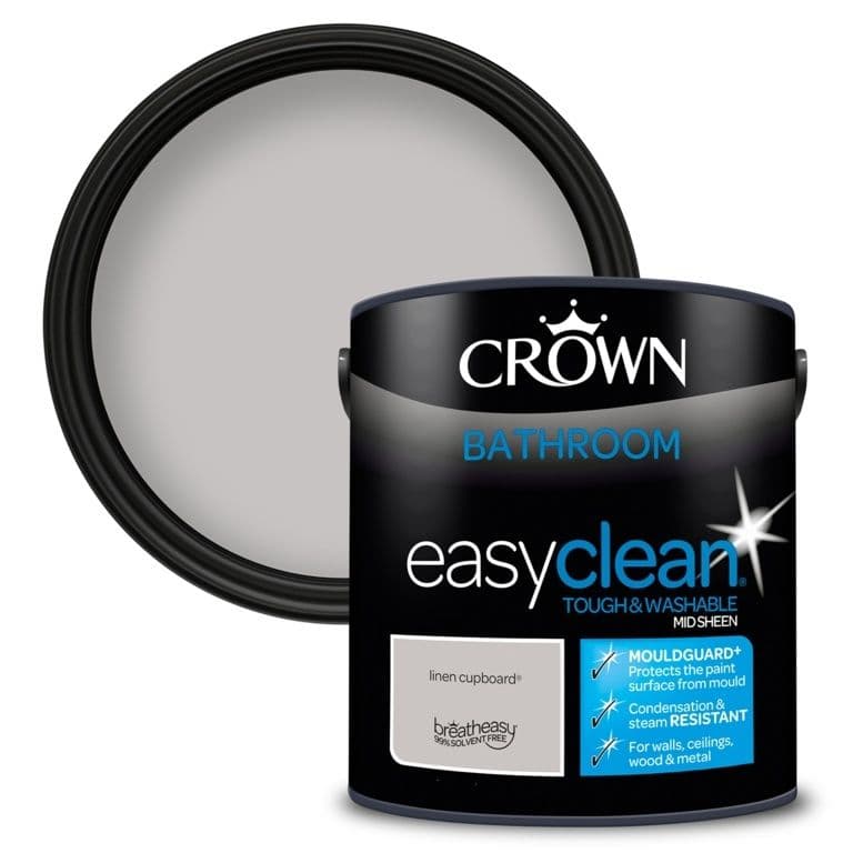 Crown Easyclean Bathroom Mid Sheen 2 5L - Linen Cupboard