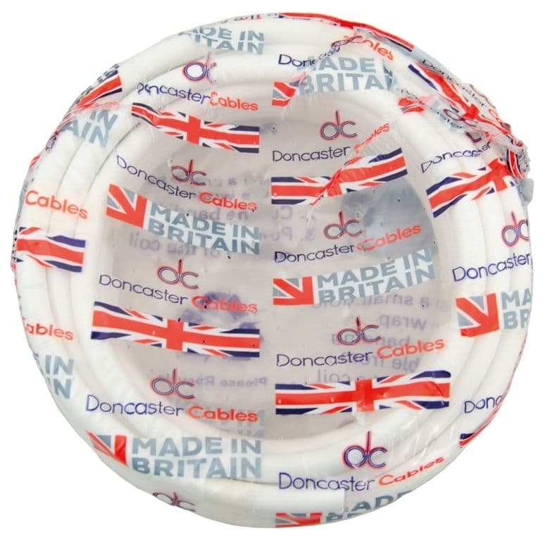 Doncaster Cable 3 Core Round Flex White - 10m x 1 5mm2