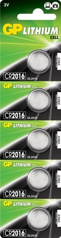 GP Lithium Button Cell Battery - CR2016 Card 5