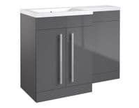 Kvit - Matrix 2 Door Basin Unit Gloss Grey - 600mm