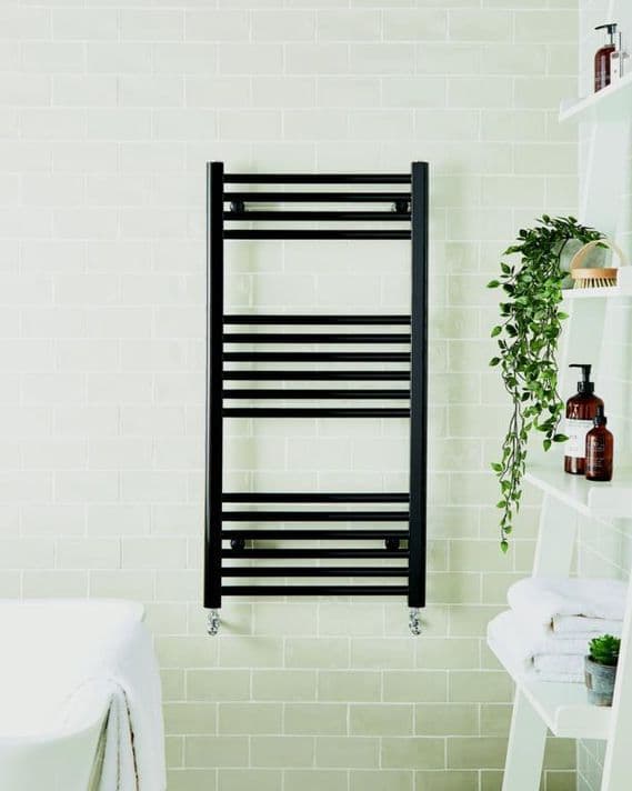 Kvit - Straight Black Towel Rail - 22mm x 500mm x 800mm