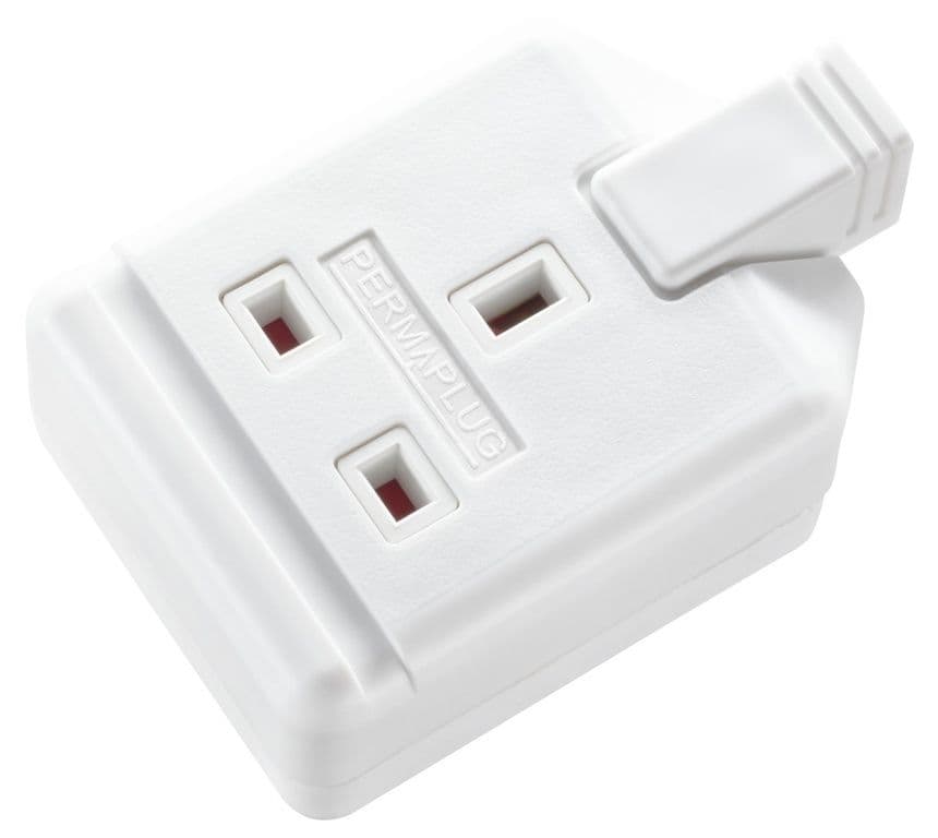 Masterplug Rubber Extension Socket White - BS1363/13a