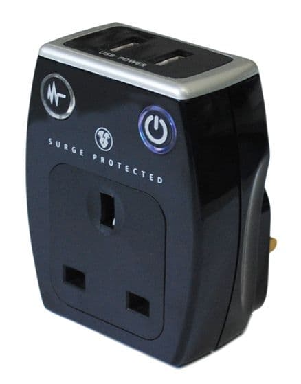 Masterplug Surge Adaptor With 2 USB Sockets