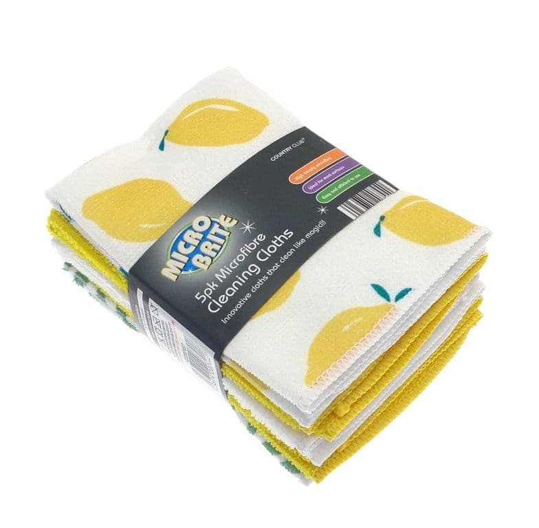 Micro Brite Microfibre Cleaning Cloths - Pack 5