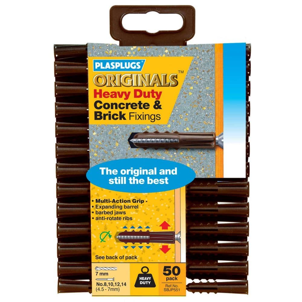 Plasplugs Heavy Duty Original Fixings - 50 Pack