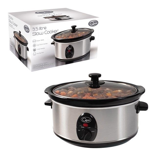 Quest Stainless Steel Slow Cooker - 3 5L