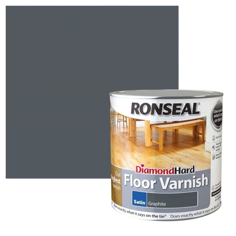 Ronseal Diamond Hard Floor Varnish 2 5L - Satin Graphite