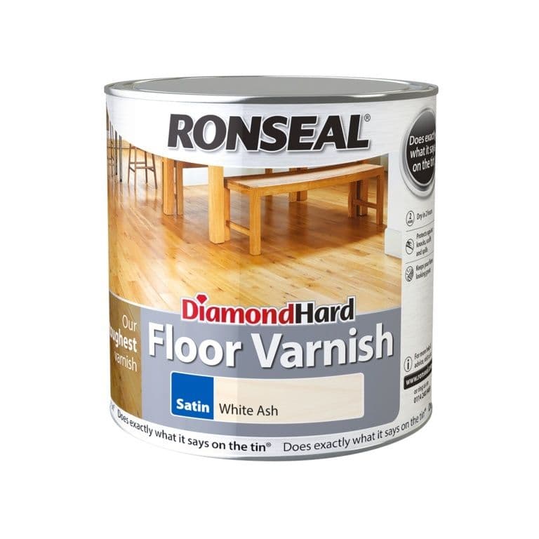 Ronseal Diamond Hard Floor Varnish 2 5L - Satin White Ash