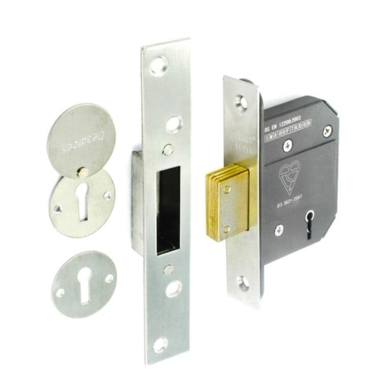 Securit 5 Lever Deadlock BS3621 - 63mm Stainless Steel
