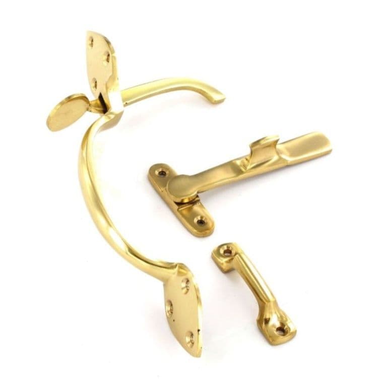 Securit Brass Suffolk Latch Set - 200mm - Pack of 3