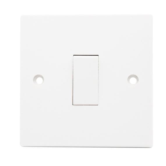 Securlec 1 Gang 1 Way Light Switch - Square Edge
