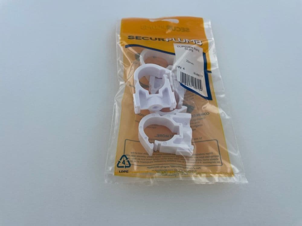 Securplumb Clipover Pipe Clips 22mm - Pack 4