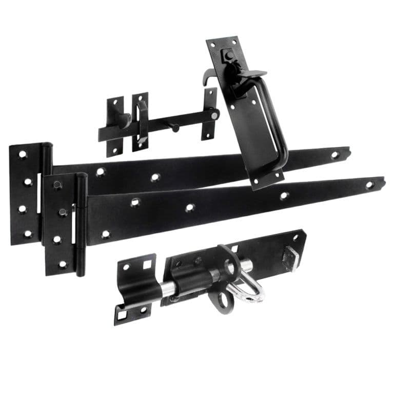 Smiths Ironmongery Suffolk Latch Side Gate Kit - Black