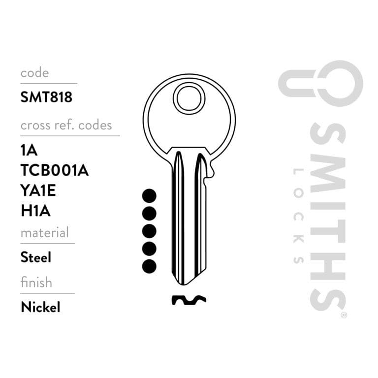 Smiths Locks Yale 5 Pin Cylinder Key Blanks - Pack 10