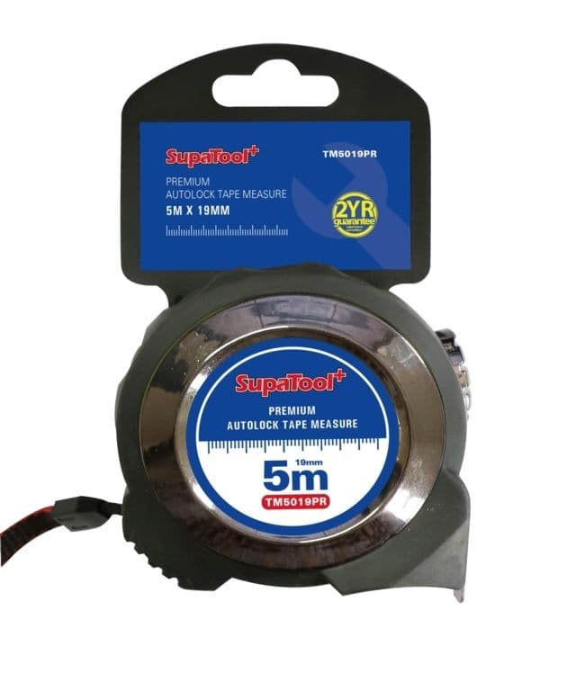 SupaTool Premium Auto Lock Tape Measure - 5m x 19mm