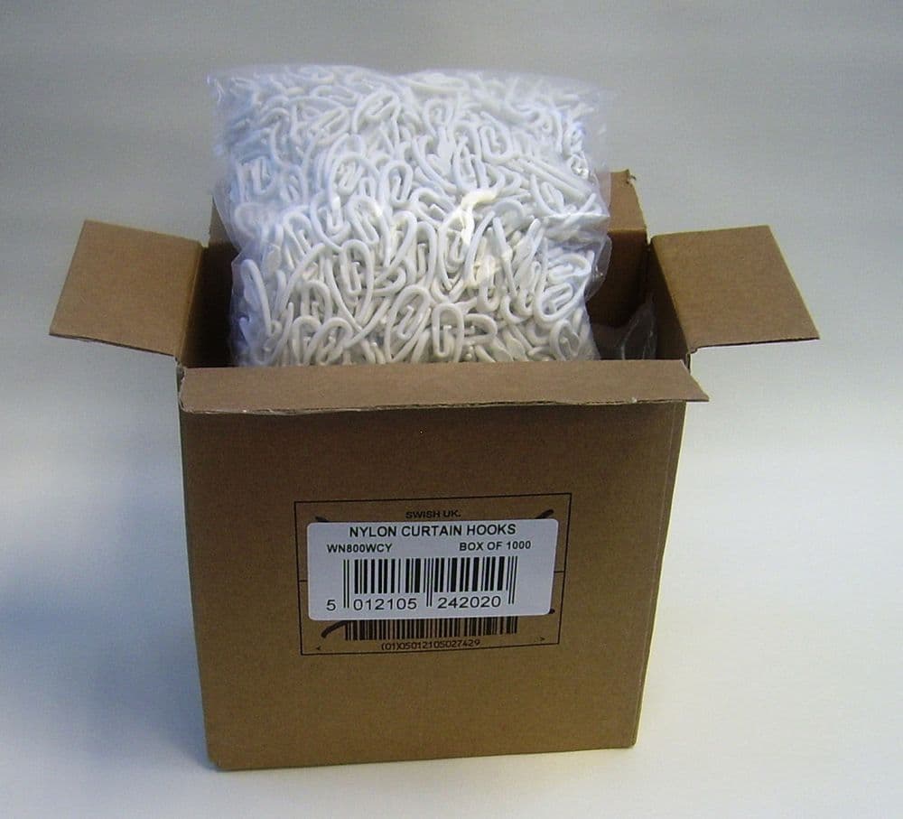 Swish Curtain Hooks - White Pack of 100