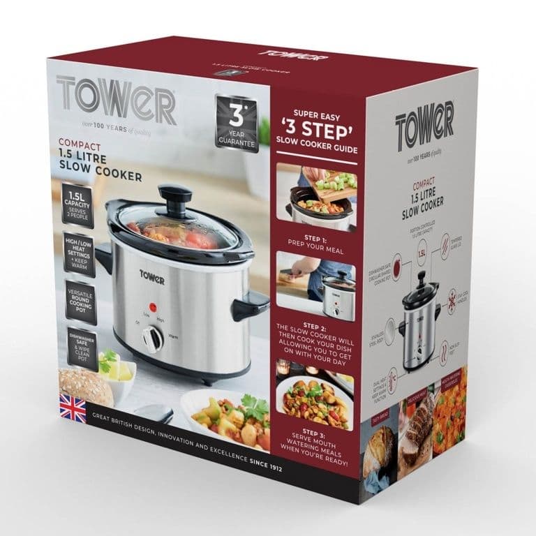 Tower Stainless Steel Slow Cooker - 1 5L