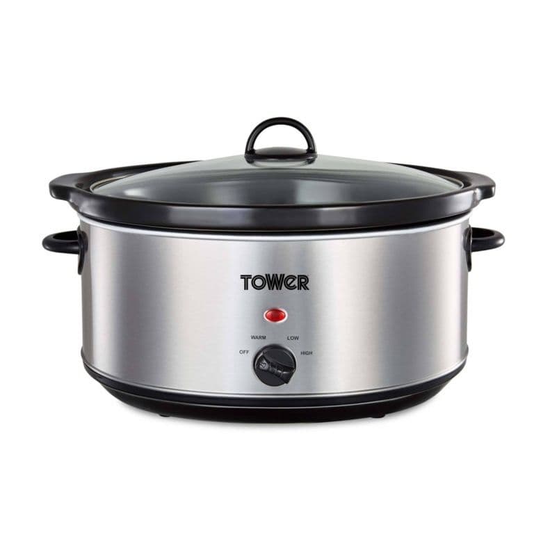Tower Steel Slow Cooker Stainless - 6 5L