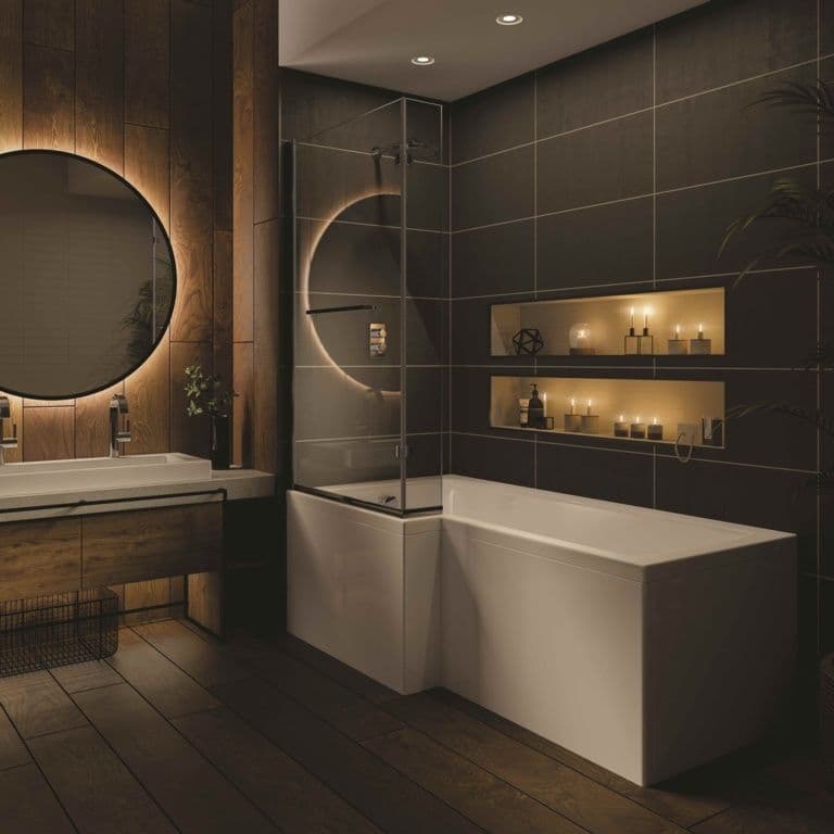 Trojan Solarna L Shape Shower Bath - RH 1700 x 850 x 700mm