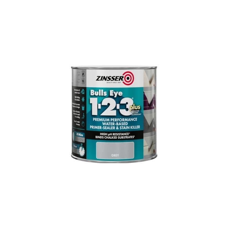 Zinsser Bullseye 1-2-3 Plus Grey Primer - 1L