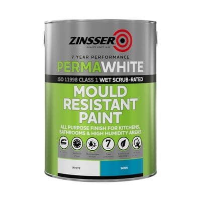 Zinsser Perma-White Interior Satin Mould Resistant Paint - 1L