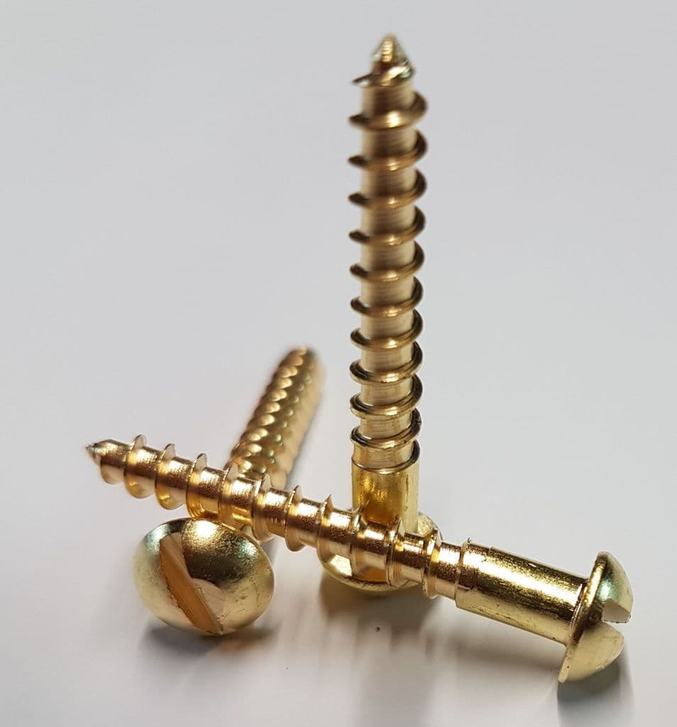 Solid Brass Round Head - 6 x 1 & 1/4" 3 5 x 30mm